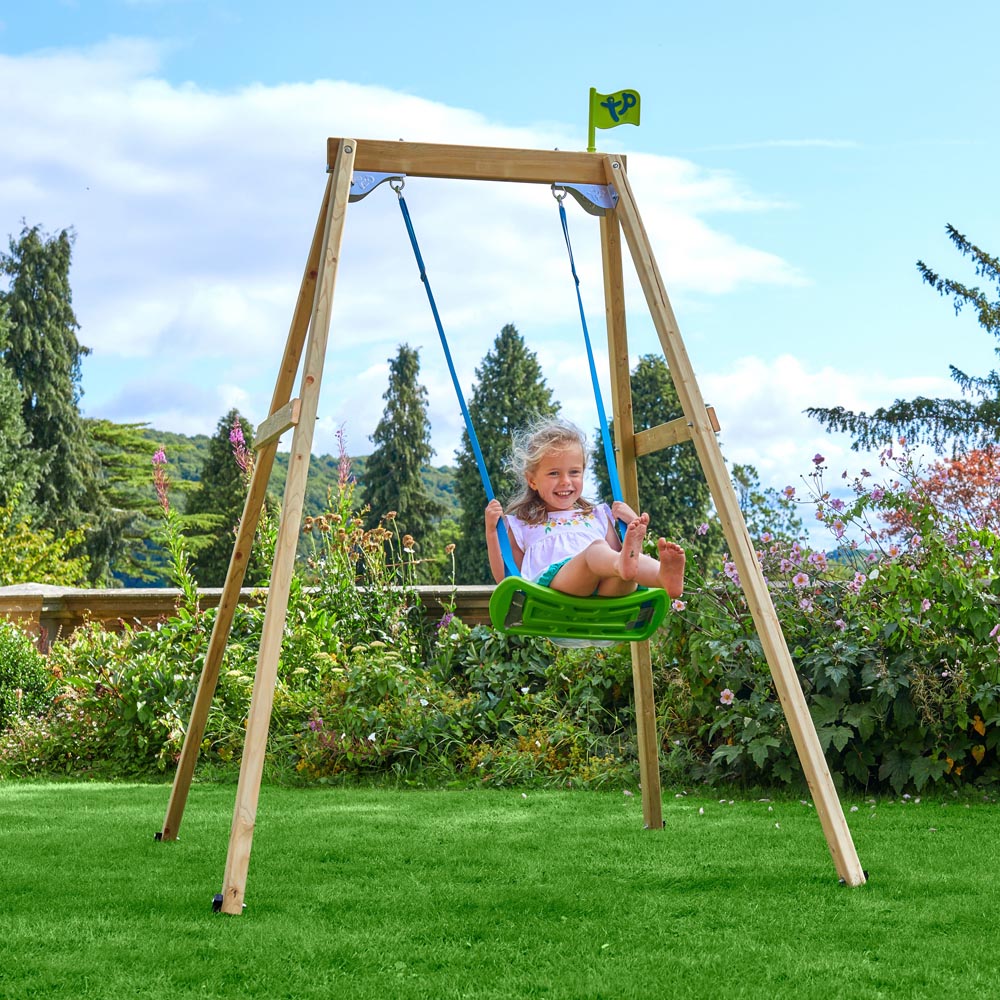 TP Forest Kids Wooden Single Swing Set | Wilko
