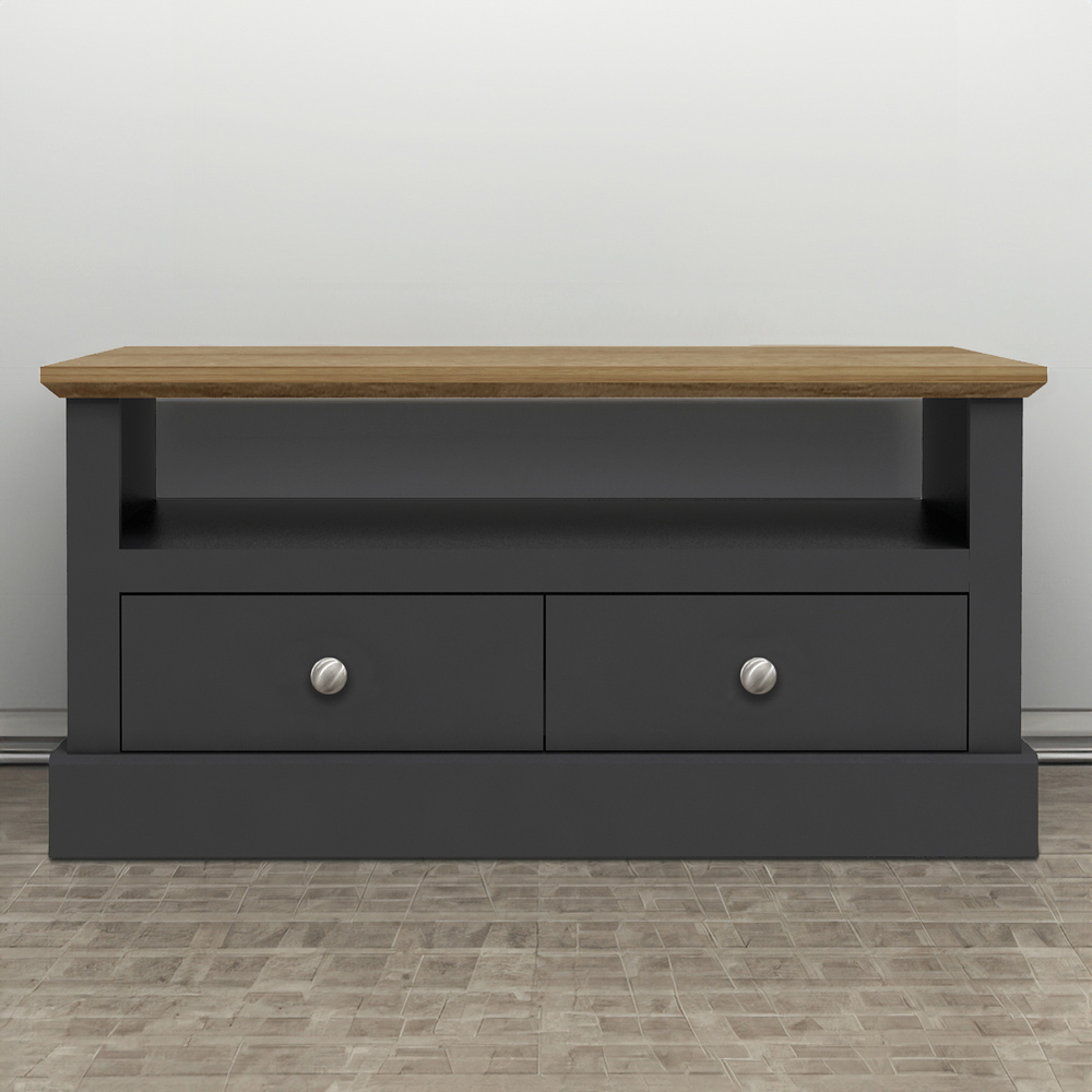 Devon 2 Drawer Charcoal Coffee Table | Wilko