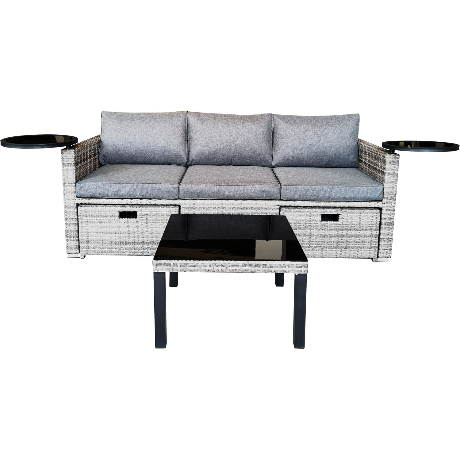 Malay Deluxe 2 Seater New Hampshire Natural Transformer Patio Set | Wilko