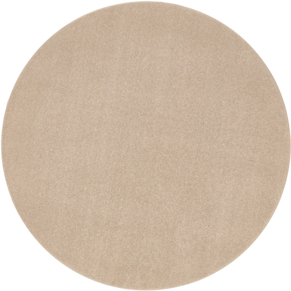 Hug Rug Sense Beige Round Rug 200cm | Wilko