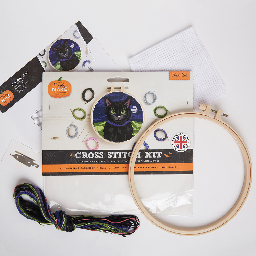 Simply Make Black Cat Cross Stitch Craft Kit | Wilko