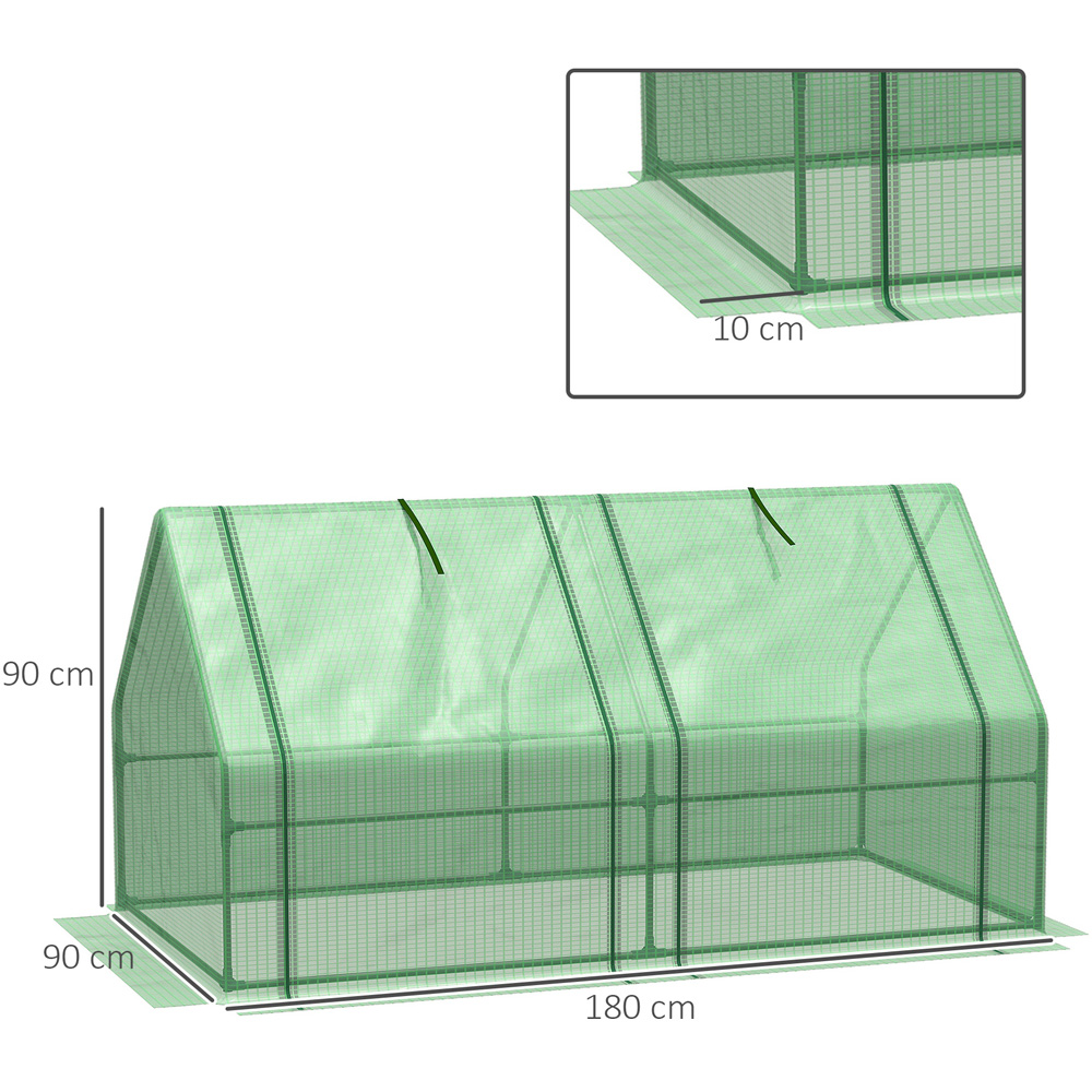 Outsunny Portable Plastic Mesh Cover 5.9 x 2.9ft Greenhouse | Wilko