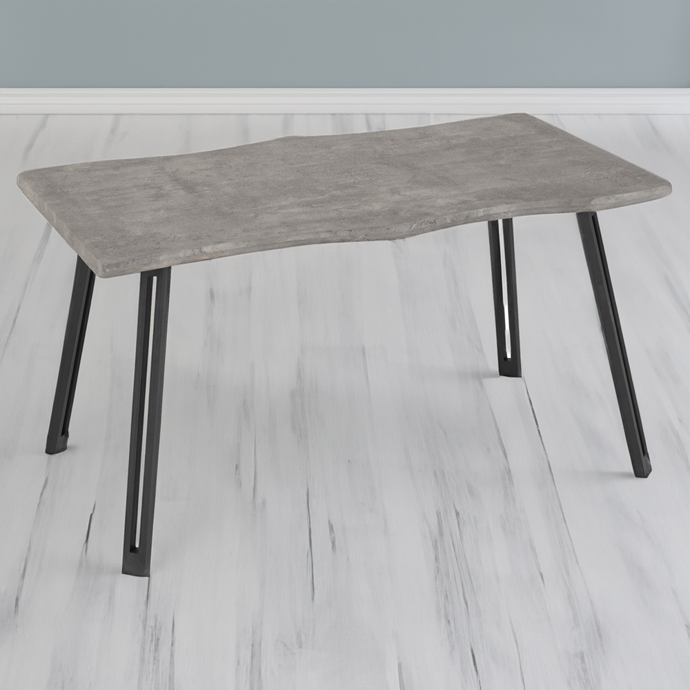 Seconique Quebec Wave Edge Concrete Dining Table Wilko