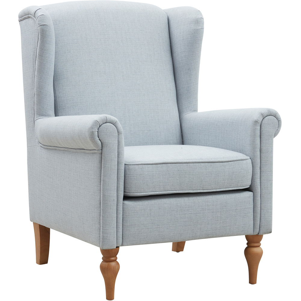 Cassian Grey Herringbone Wingback Armchair | Wilko