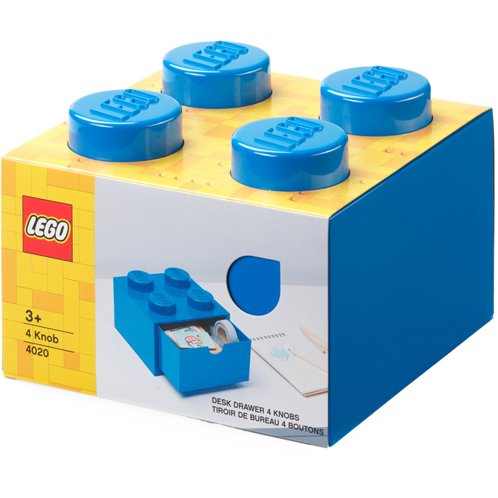 LEGO 4 Knob Blue Desk Drawer | Wilko