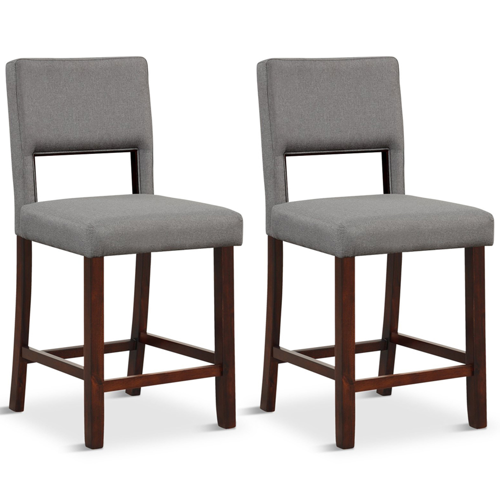 Costway Grey Bar Chair Set of 2 | Wilko