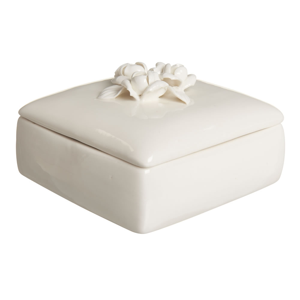 Wilko Ceramic Trinket Box Flowers | Wilko