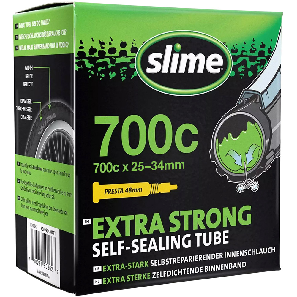Slime 700c 28-32mm Road Bike Tyre Self Sealing Inner Tube with Presta Valve 2 Pack | Wilko