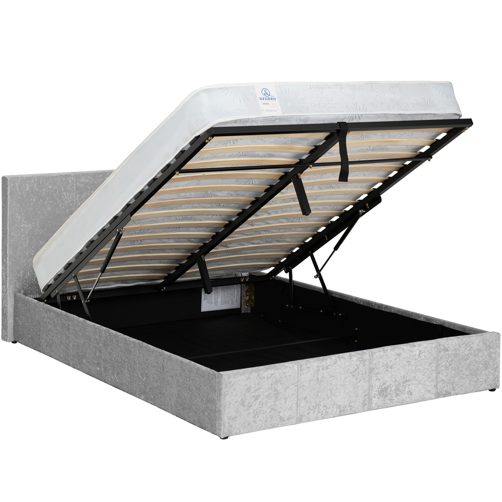 Seconique Waverley Double Grey Crushed Velvet Storage Ottoman Bed Frame ...