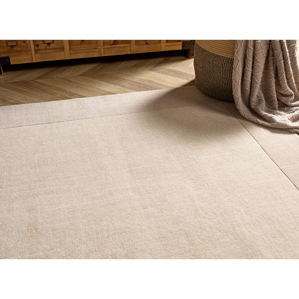 Origins Borders Natural Wool Rug 67 x 200cm | Wilko