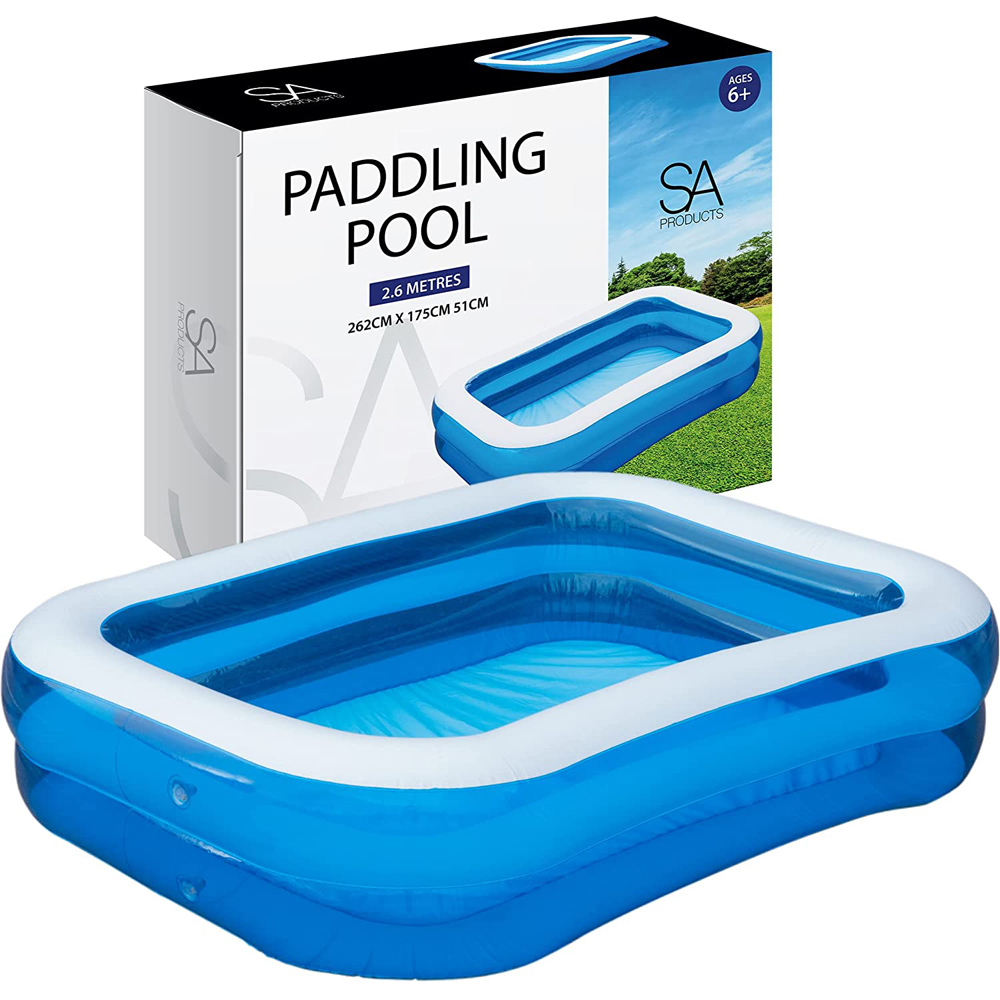 SA Products Blue Inflatable Paddling Pool 260cm | Wilko