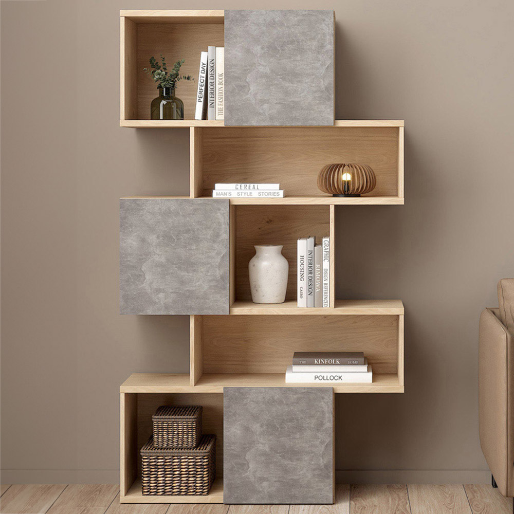 Asymmetrical shelves store
