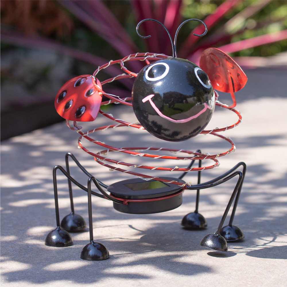 GardenKraft Micro LED Solar Wire Ladybug Statue | Wilko