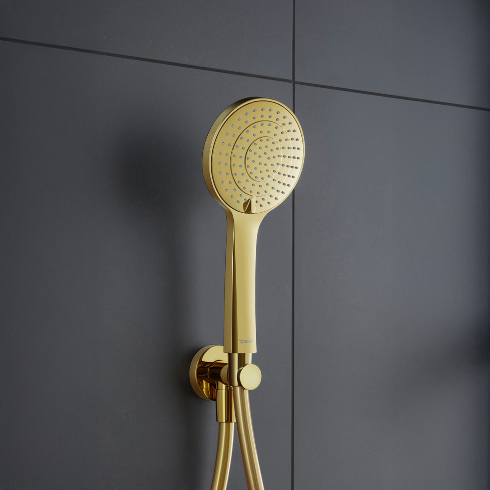 Duravit MinusFlow Polished Gold Jet Hand Shower | Wilko