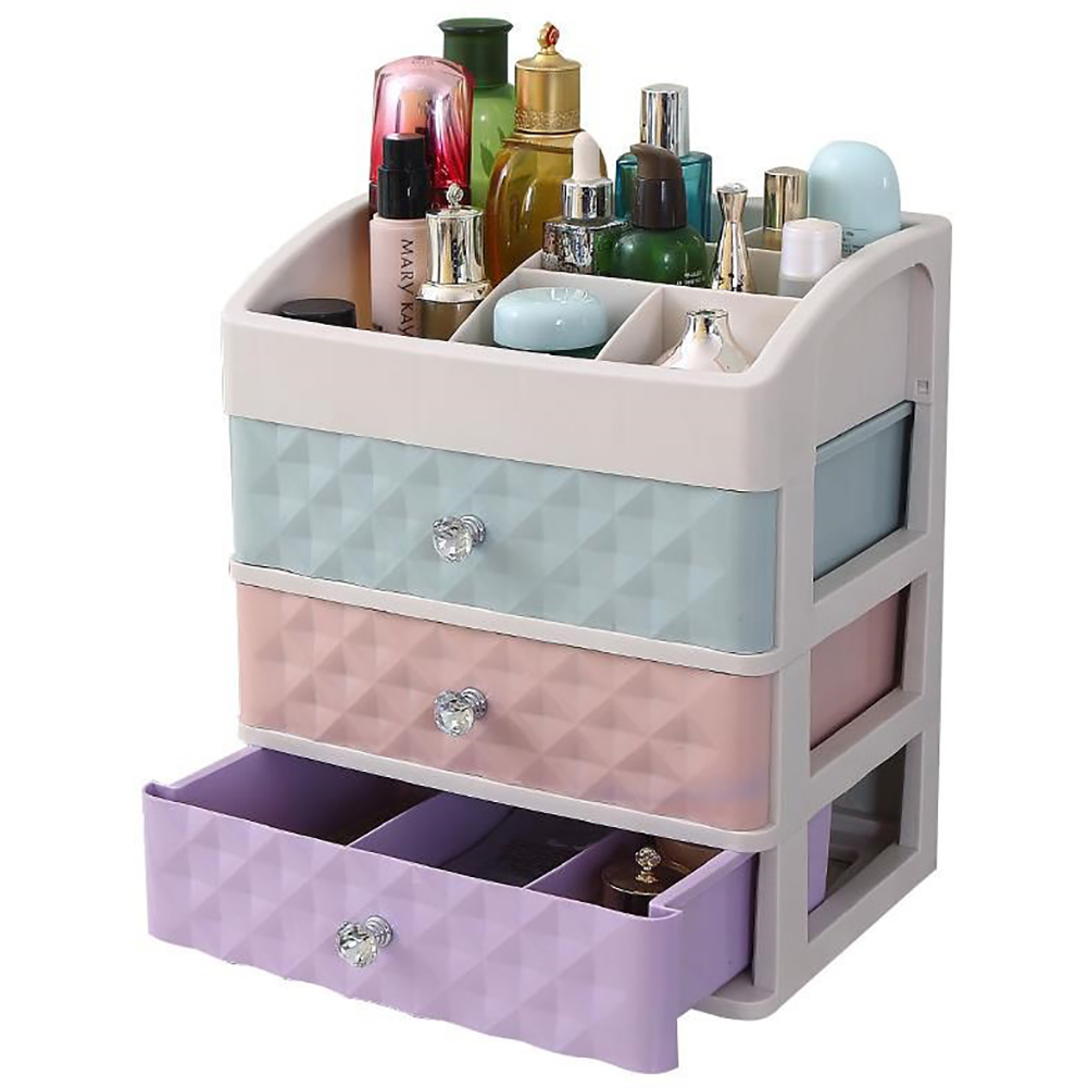 Living and Home 3 Drawer Plastic Makeup Organizer | Wilko
