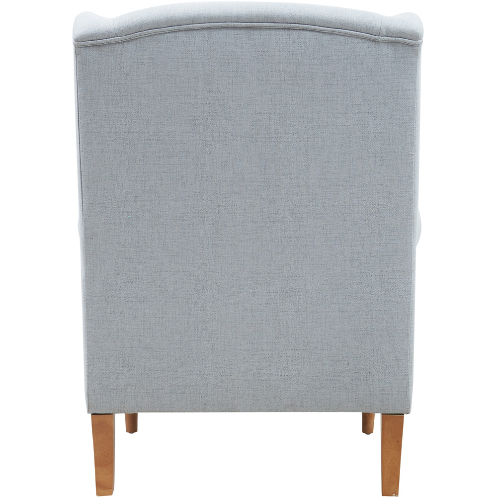Cassian Grey Herringbone Wingback Armchair | Wilko