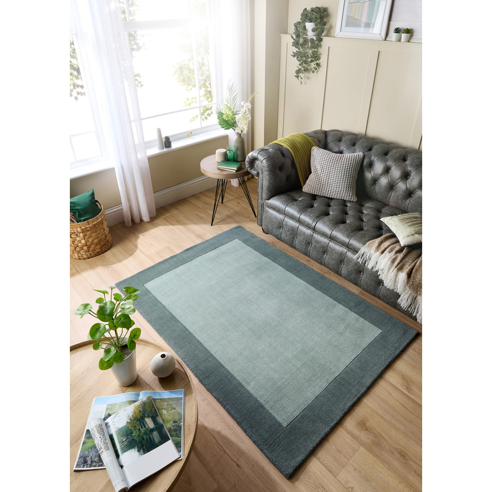 Origins Borders Sage Green Rug 80 x 150cm | Wilko