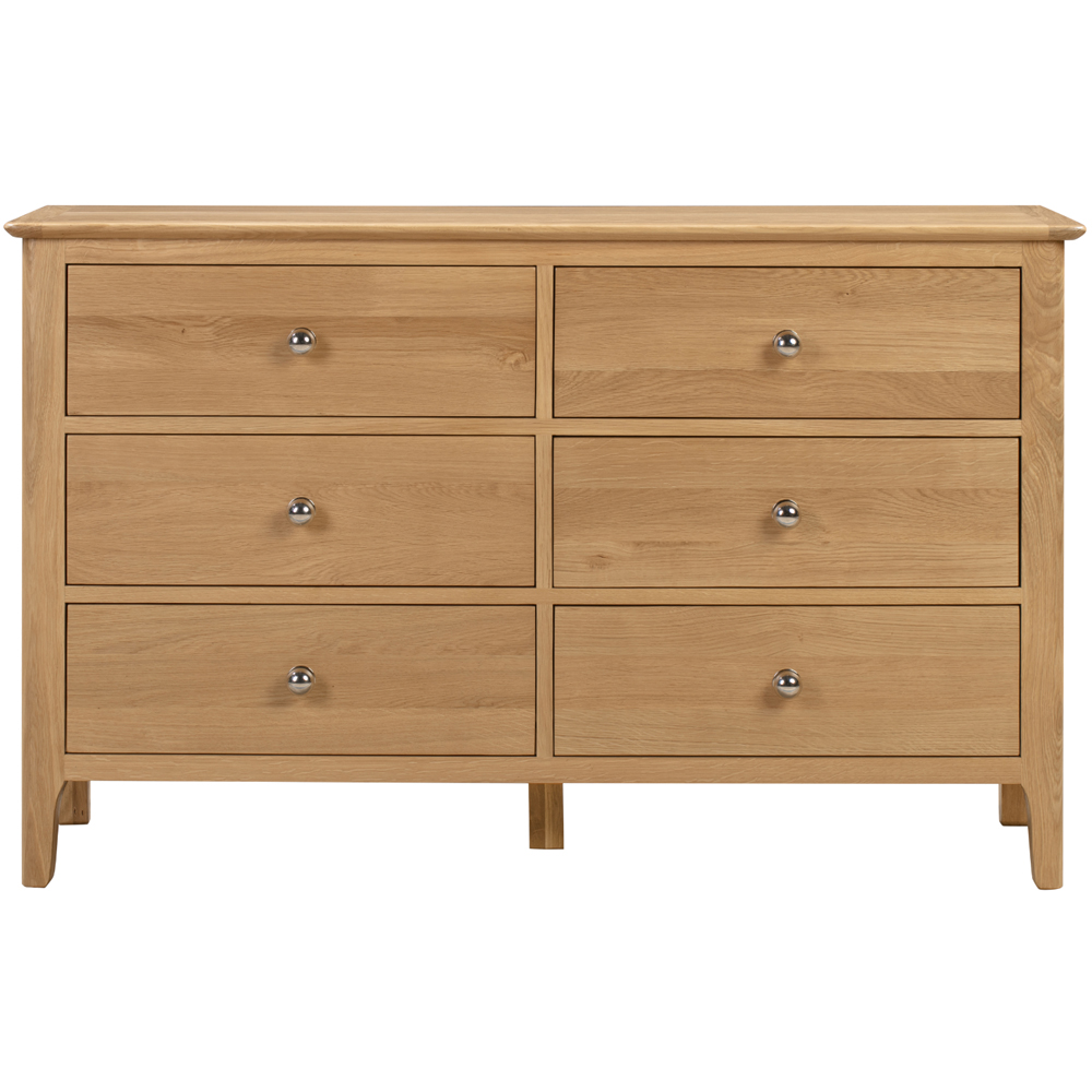 Julian Bowen Cotswold 6 Drawer Oak and Veener Wide Chest of Drawers | Wilko Julian Bowen Cotswold 6 Drawer Oak and Veener Wide Chest of Drawers | Wilko