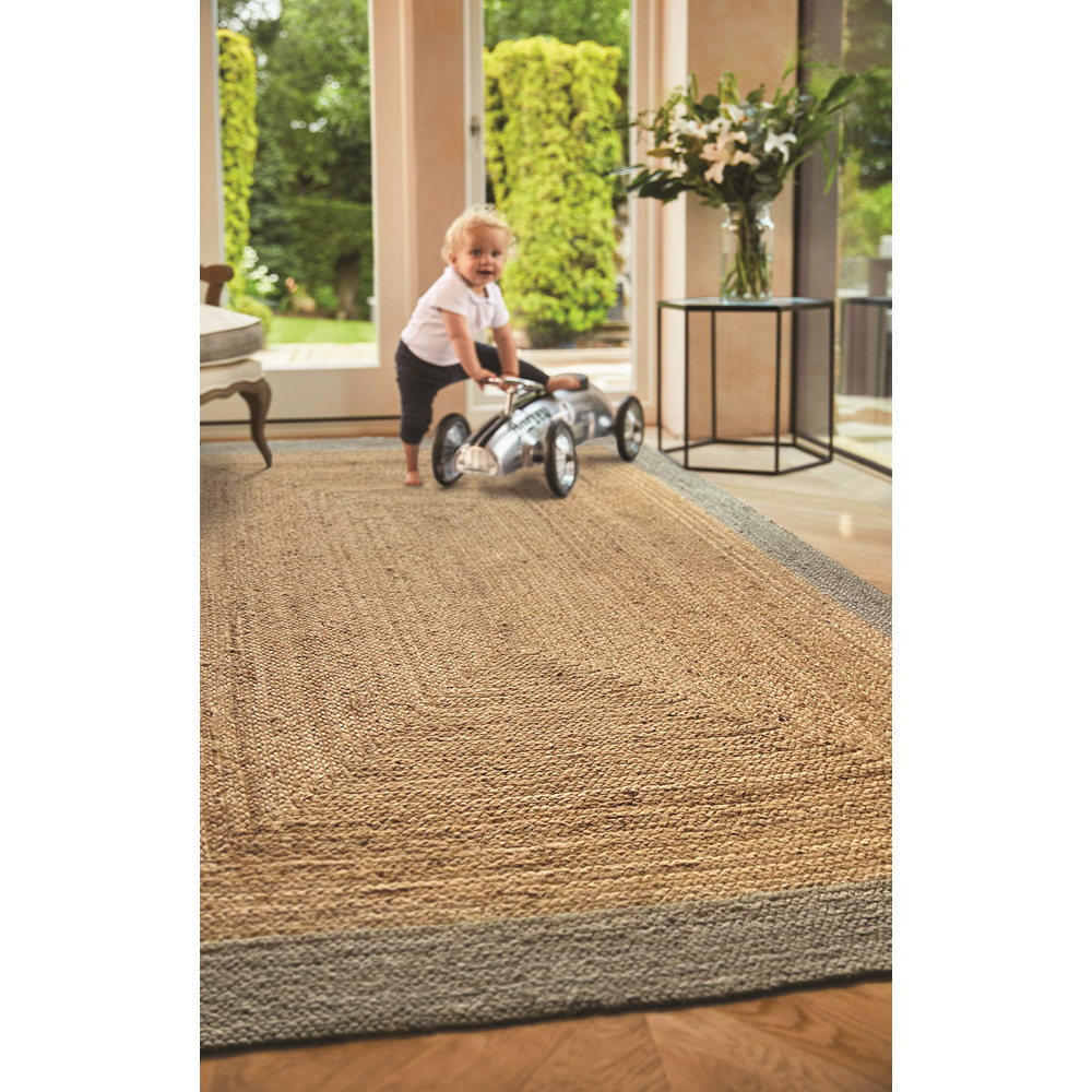 Origins Sage Green Border Jute Rug 160 x 230cm | Wilko