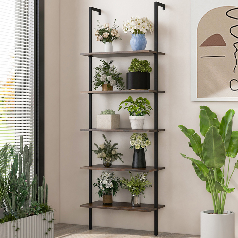 Costway 5 Shelf Steel Frame Coffee Ladder Display Unit | Wilko