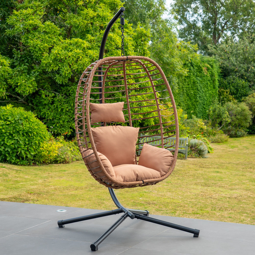 Artemis Home Appleford Single Brown Hanging Egg Pod Chair | Wilko
