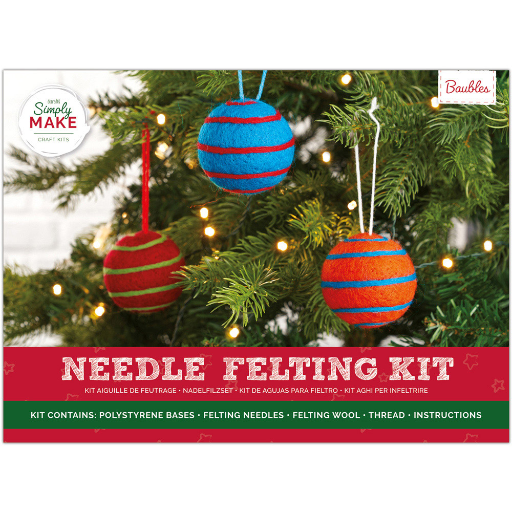 Simply Make Multicoloured Baubles Needle Felting Kit | Wilko