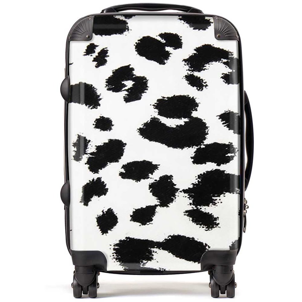 Warren Reed Designer Cabin Black Leopard Print Suitcase | Wilko