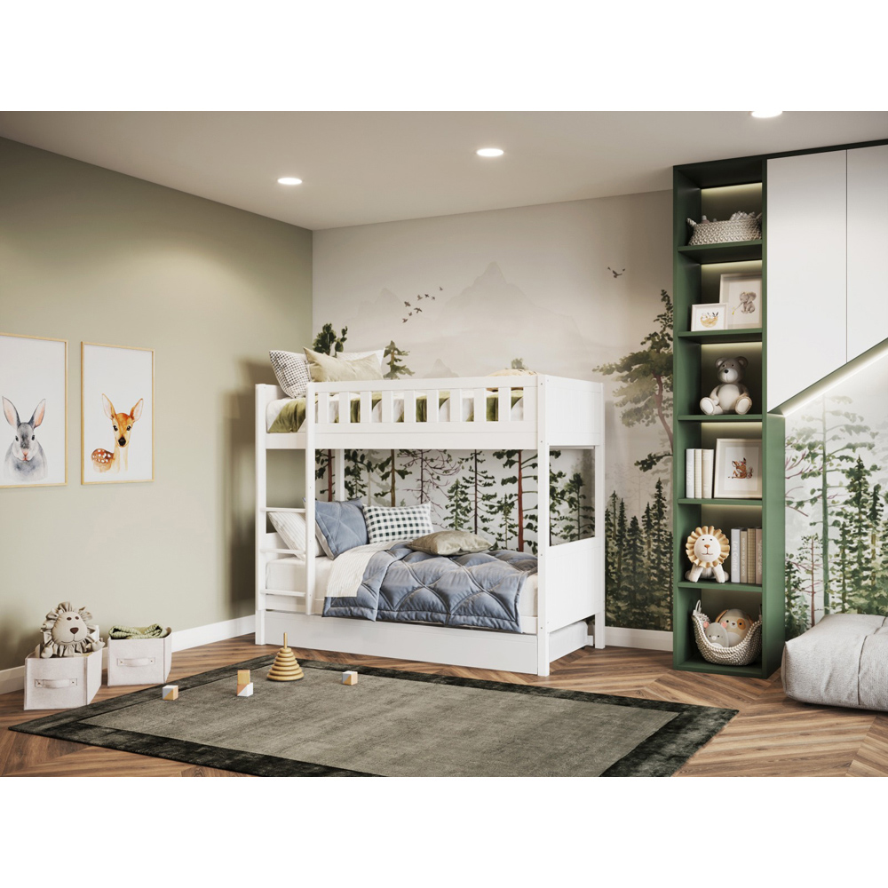 Flair Bea 2 Sleeper White Shorty Bunk Bed with Trundle | Wilko