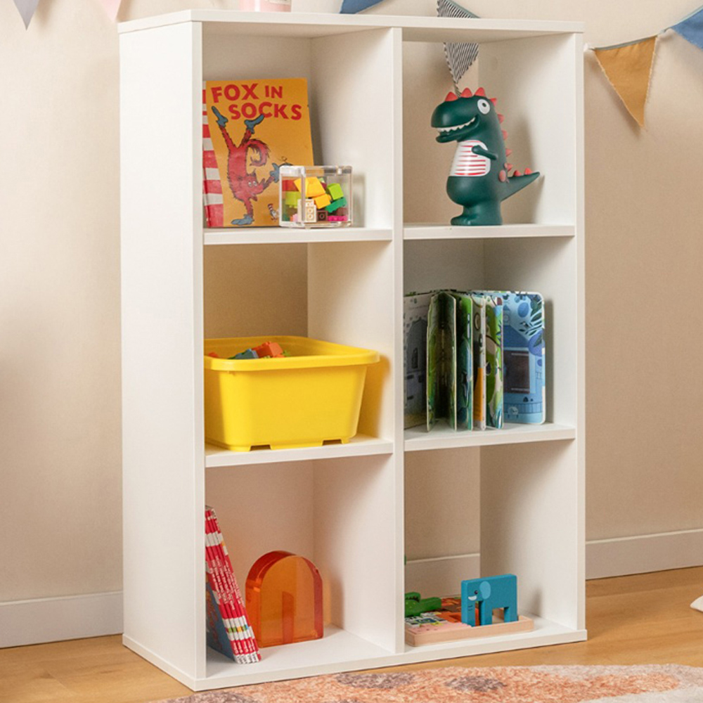 Costway 6 Cube White Bookshelf