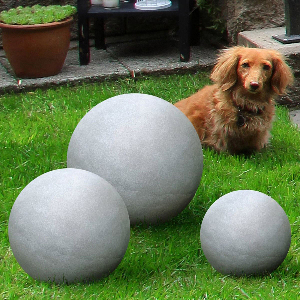 wilko Concrete Effect Light Grey Outdoor Decorative Ball 20cm | Wilko
