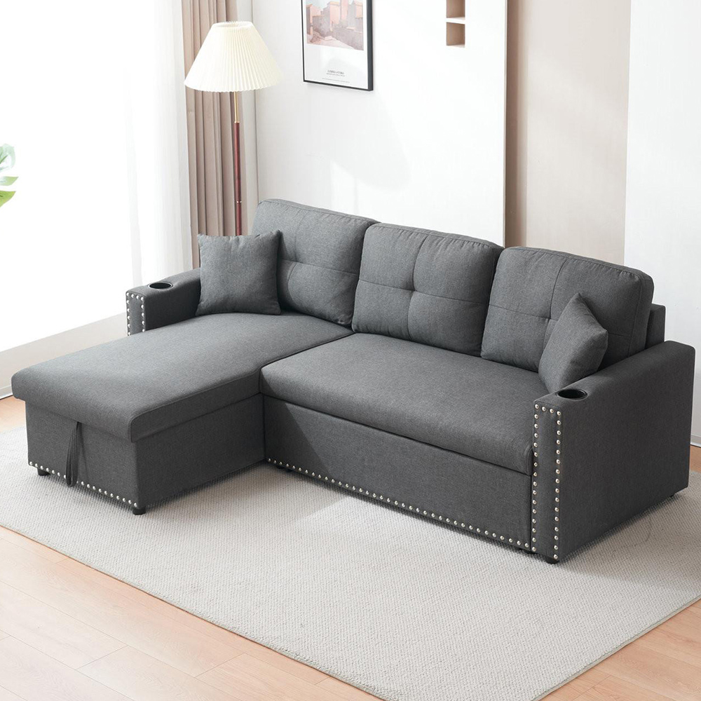 Small sectional with storage store