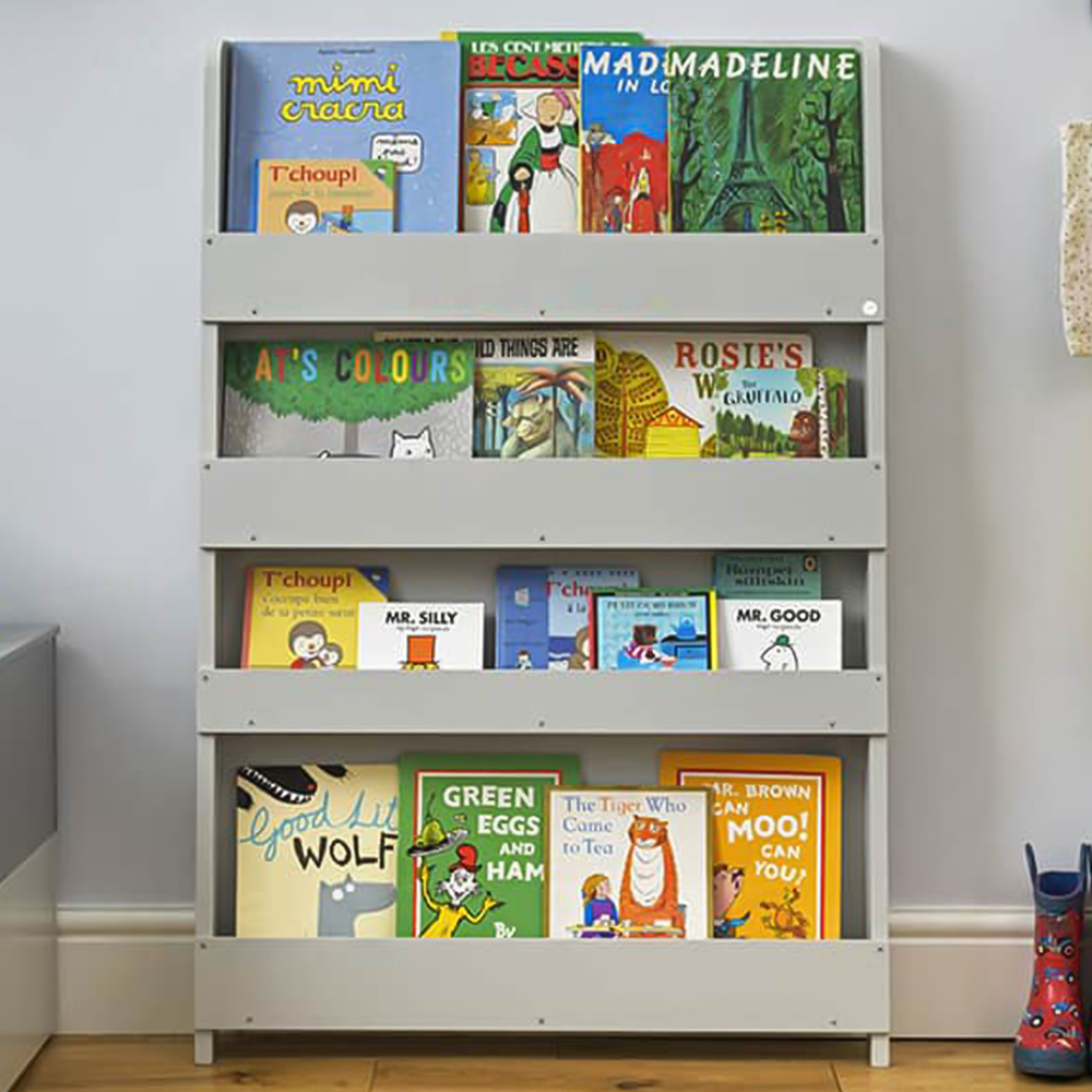 Tidy Books No Letters Pale Grey Bookcase Wilko