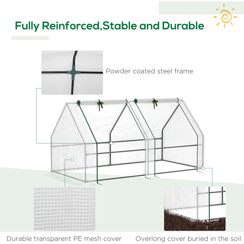 Outsunny Portable Plastic Mesh Cover 5.9 x 2.9ft Greenhouse | Wilko