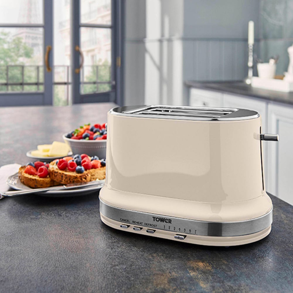 Tower T20043CHA Belle Cream 2 Slice Toaster 800W | Wilko