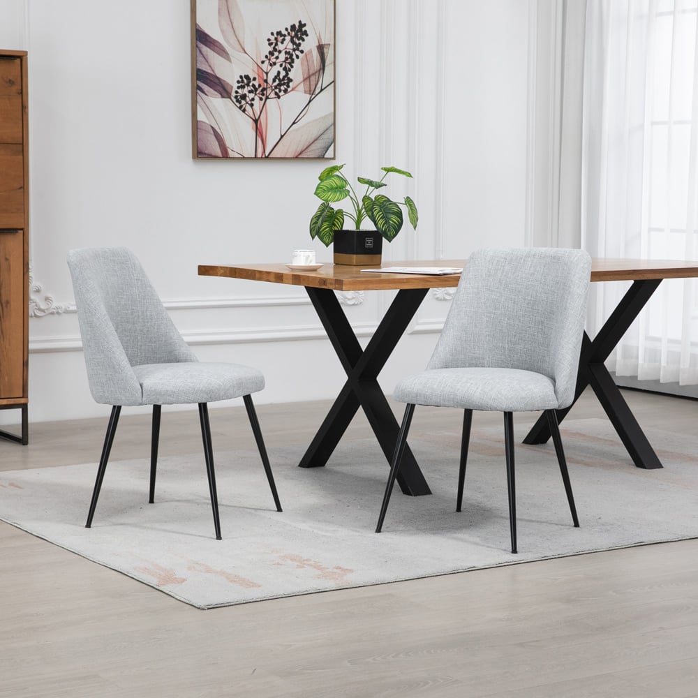 Light grey fabric dining chairs store