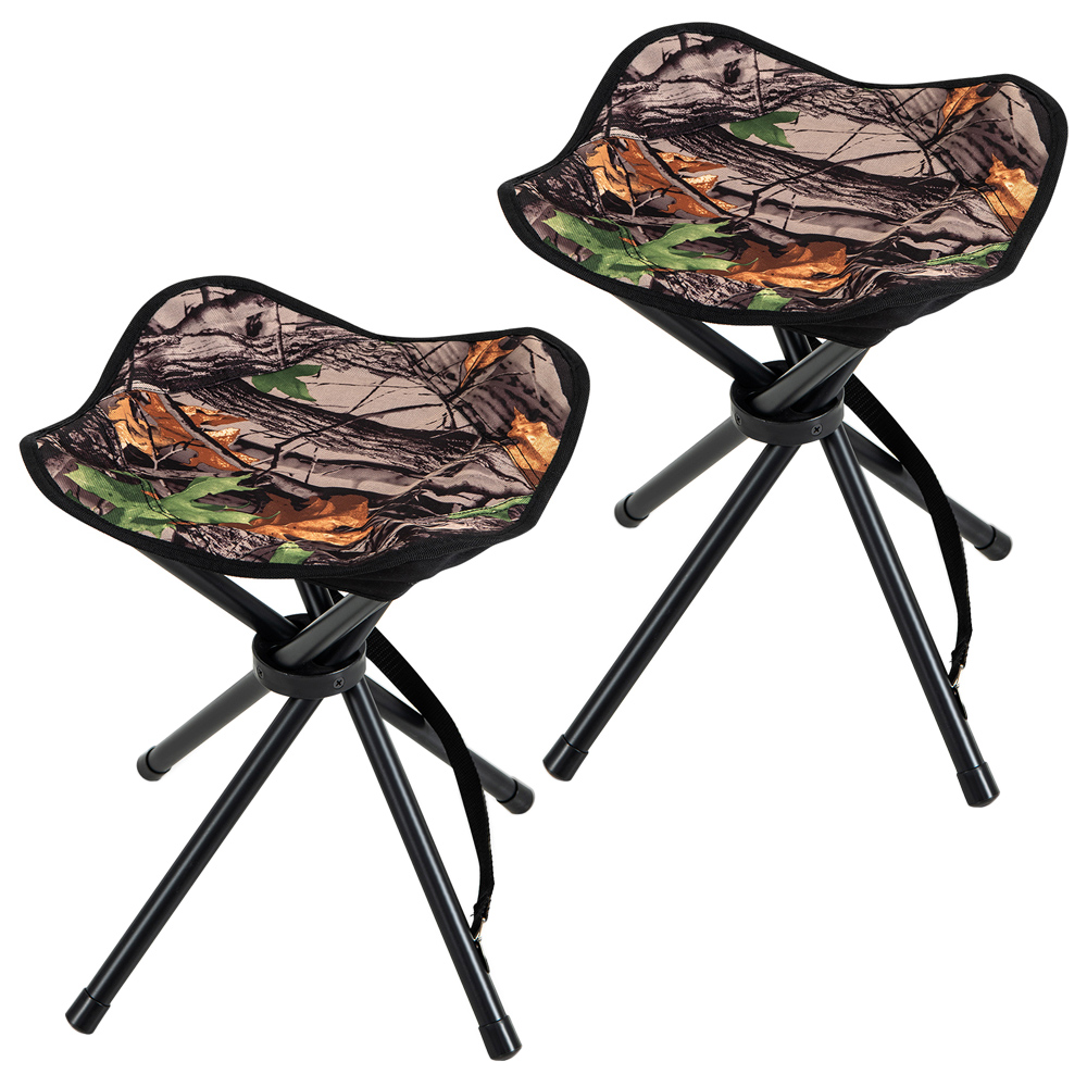 Costway Set of 2 Folding Hunting Stool with Shoulder Strap | Wilko