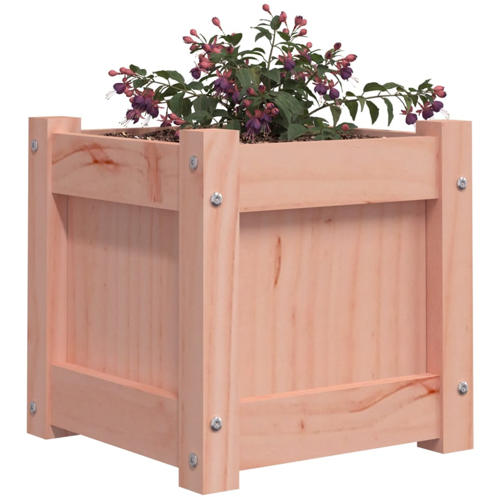 vidaXL Natural Solid Pine Wood Square Garden Planter 31cm 2 Pack | Wilko