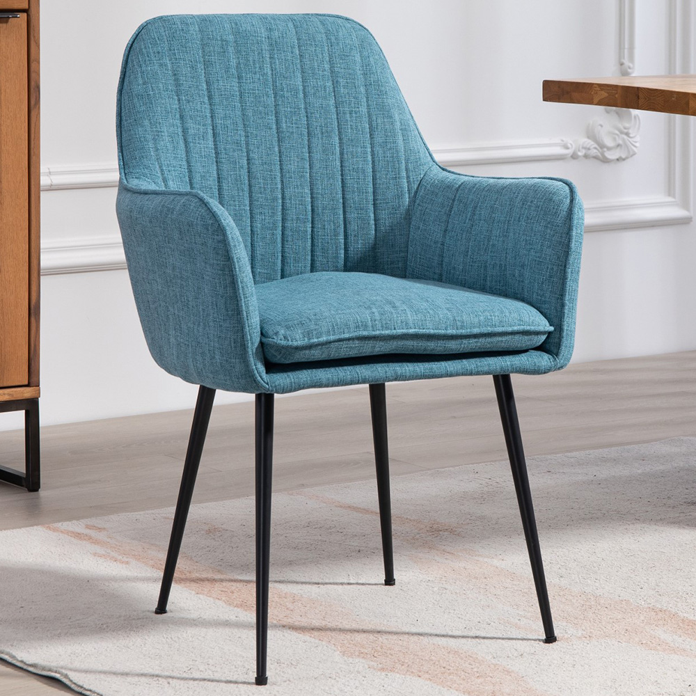 Artemis Home Carrara Set of 2 Teal Fabric Dining Chairs