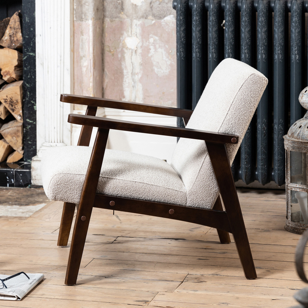 Artemis Home Hadley Cream Boucle Accent Chair Wilko