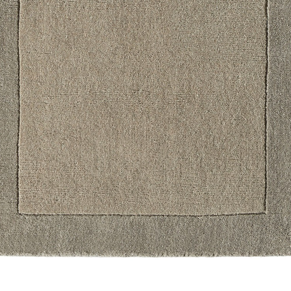 Origins Borders Taupe Wool Rug 67 x 200cm | Wilko