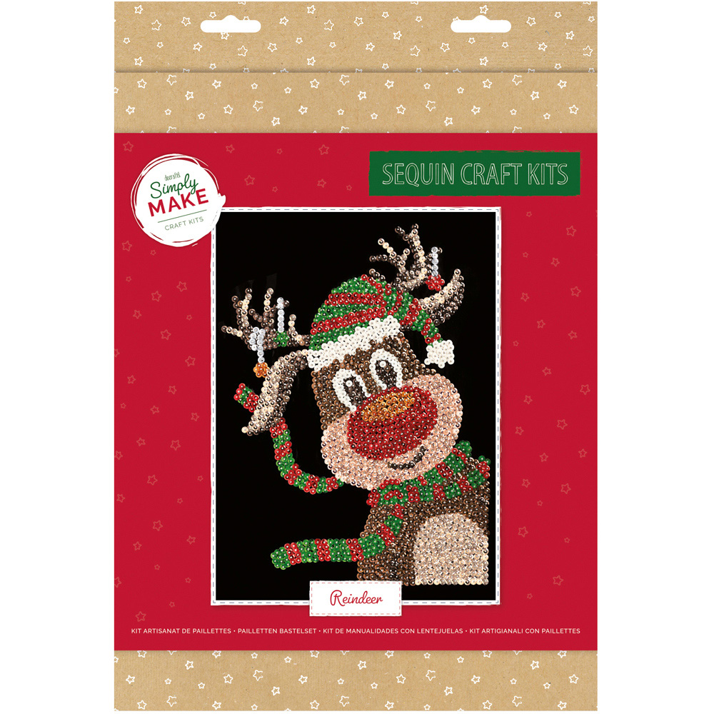 Simply Make Reindeer Christmas Sequin Craft Kit | Wilko