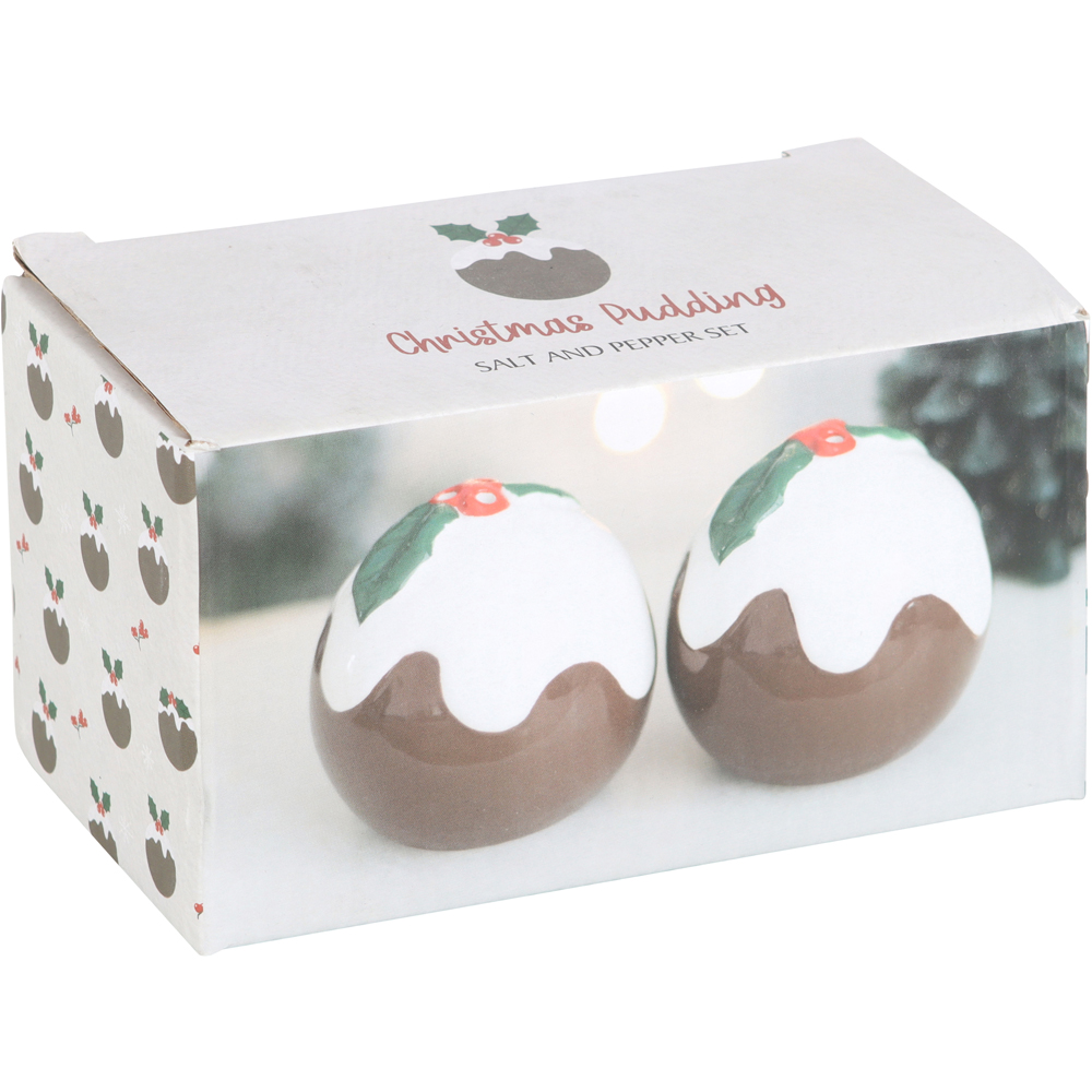 SDW Christmas Pudding Salt and Pepper Shaker Set | Wilko