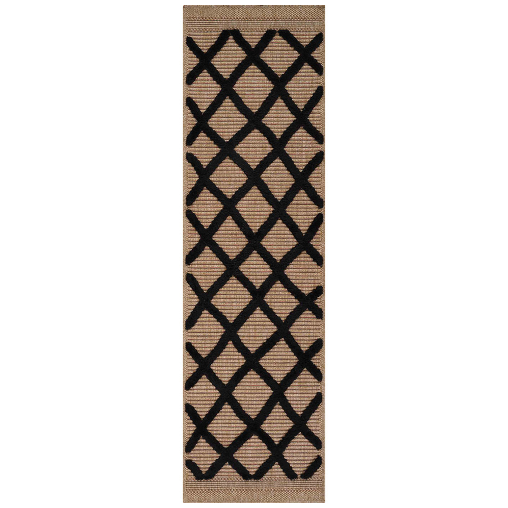 Desire Rugs Harper Black Aztec Rug 60 x 220cm | Wilko