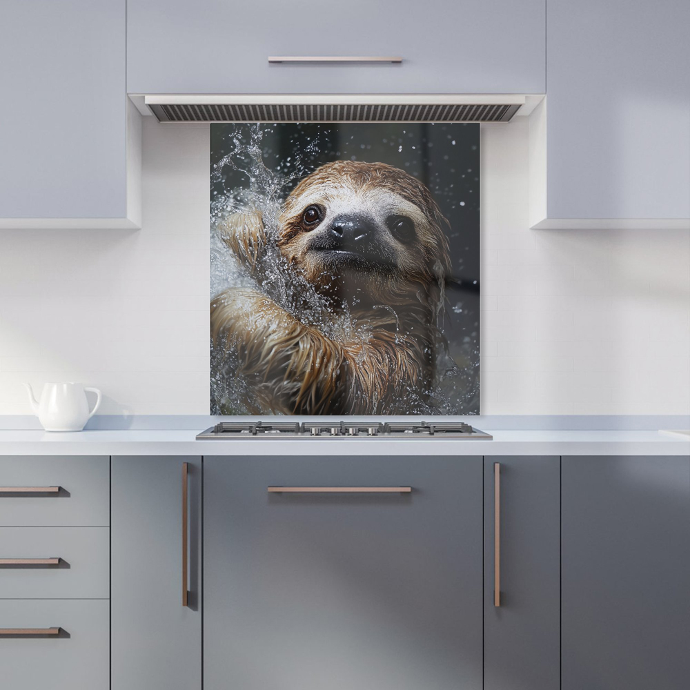 Warren Reed Designer Gleeful Sloth Splashart Glass Kitchen Splashback ...