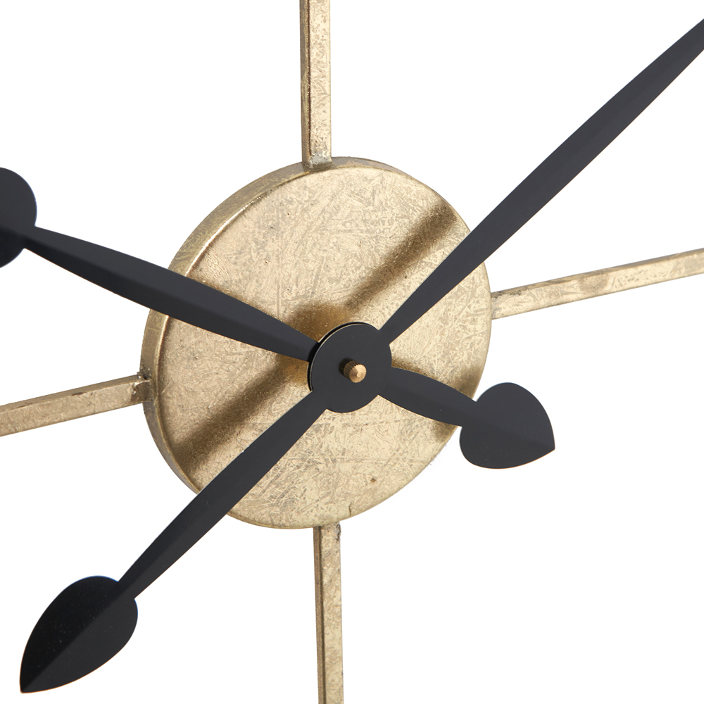 Pacific Lifestyle Gold Metal Round Workframe Wall Clock with Roman ...
