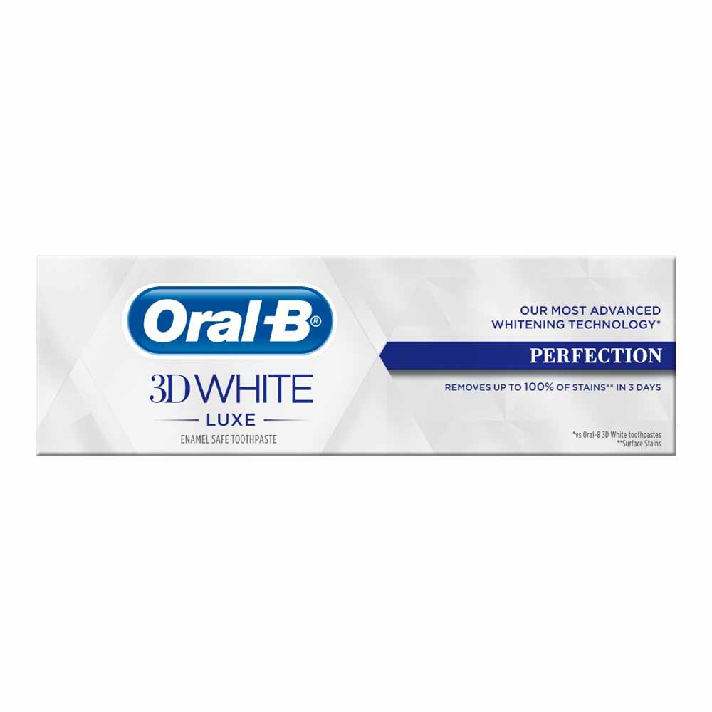 Oral-B 3D White Luxe Perfection Whitening Toothpaste 75ml | Wilko