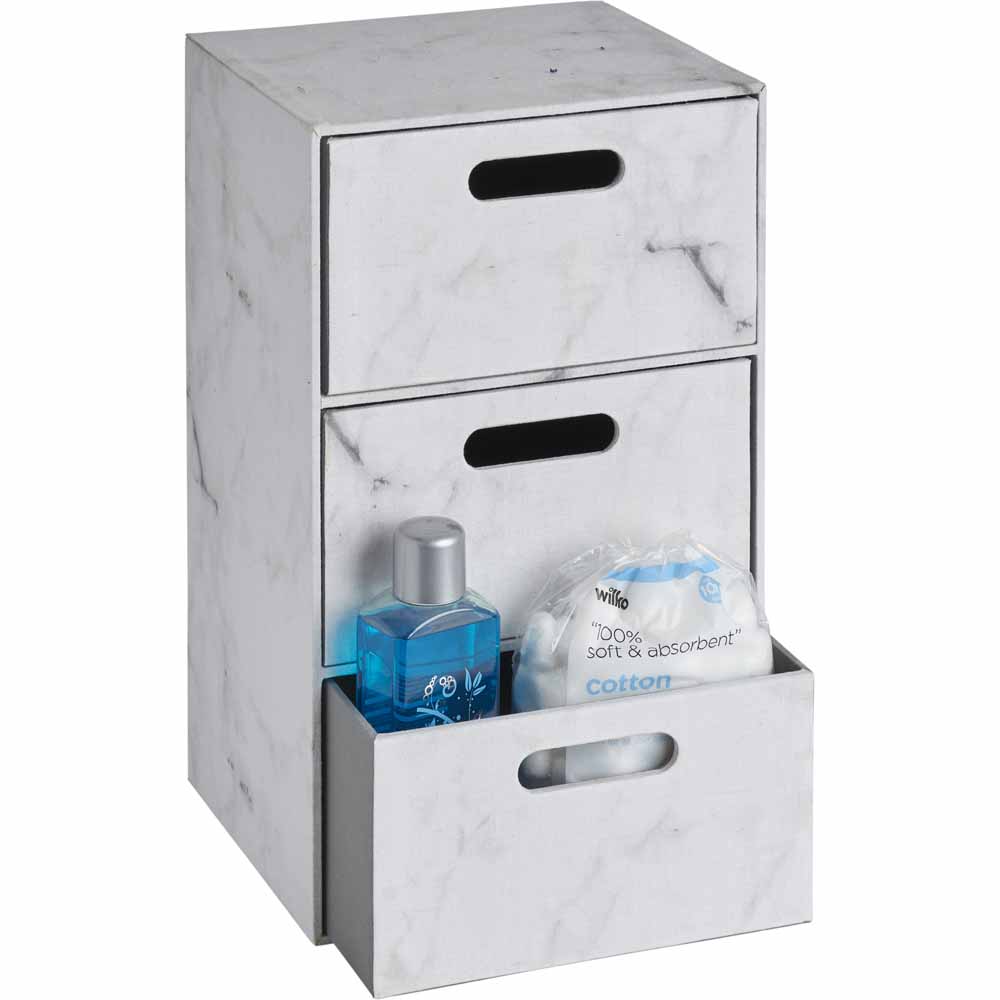 Wilko Marble 3 Drawer Unit Wilko