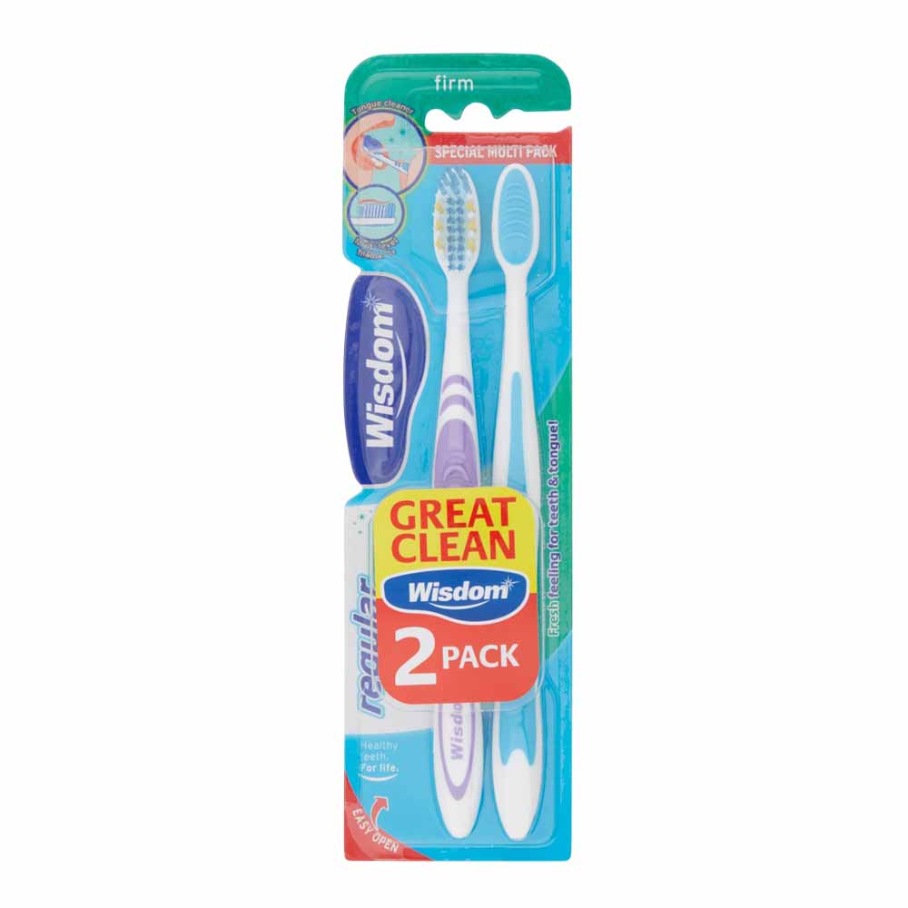 Wisdom Regular Fresh Firm Toothbrush 2 pack | Wilko