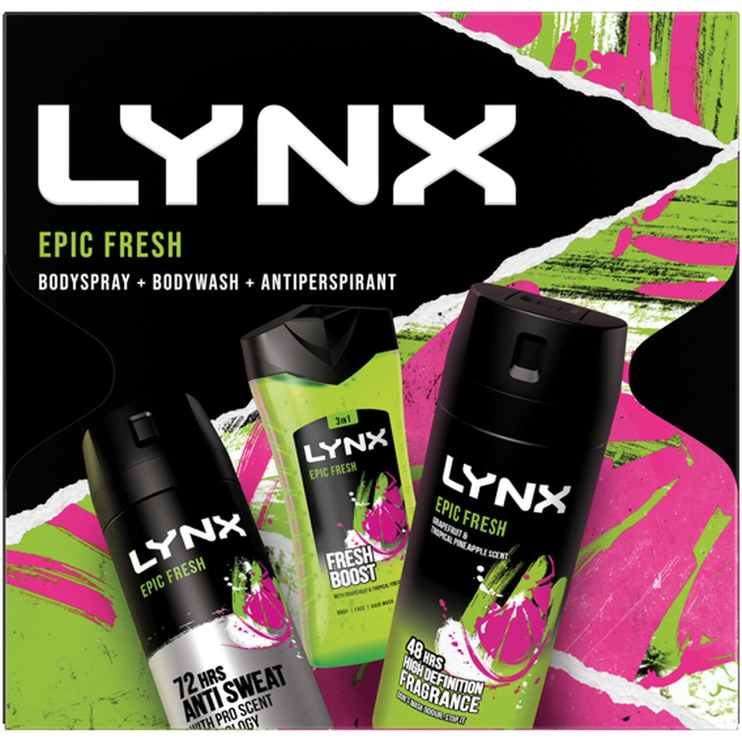 LYNX Epic Fresh Trio Gift Set - Black | Wilko