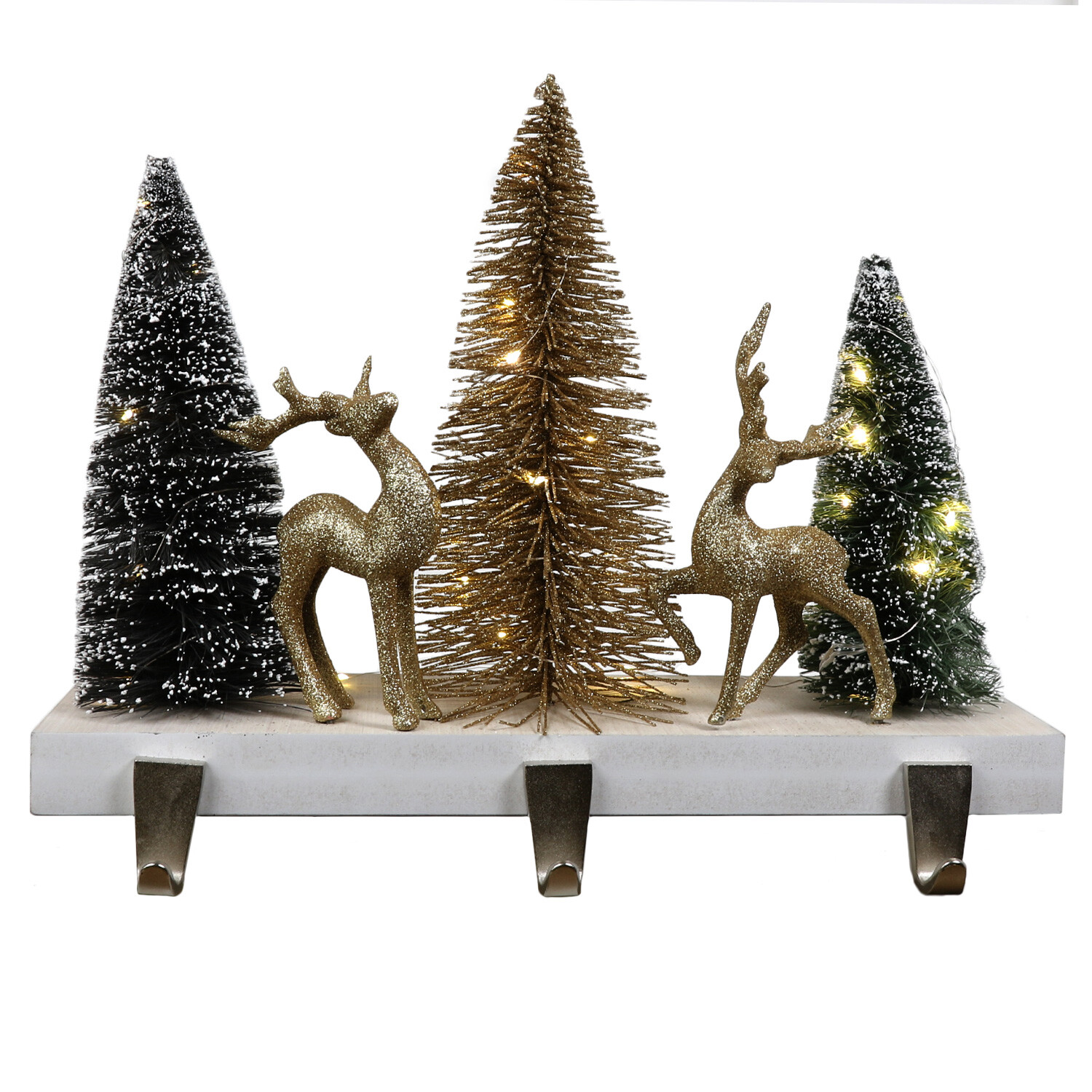 Tree LED Stocking Holder - Gold | Wilko